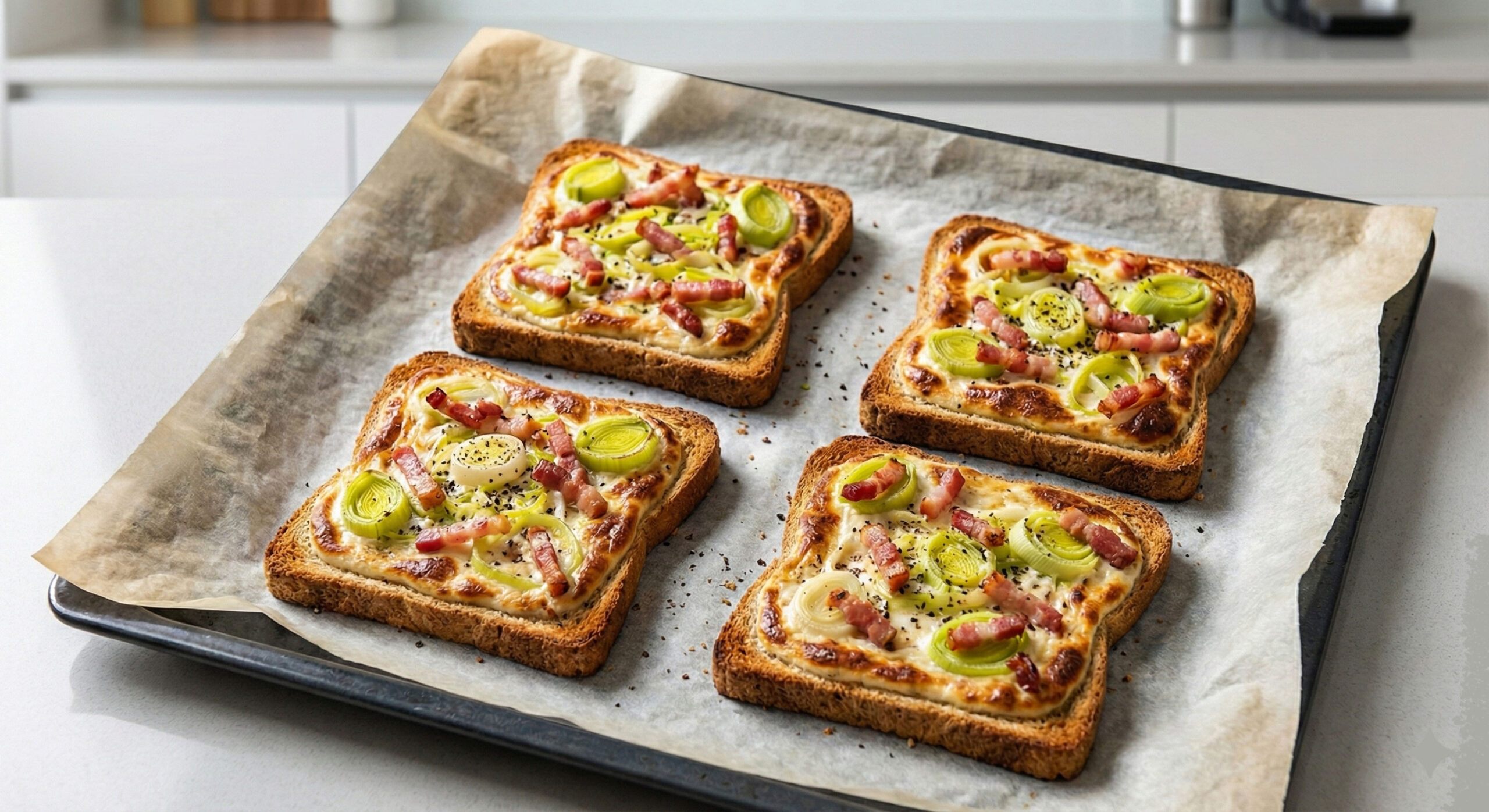 Flammkuchen-Toasts: Die knusprigste 10-Minuten-Alternative zur Pizza ...